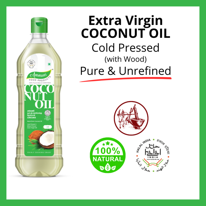 Ammani Extra Virgin Coconut Oil 1L, Wood Cold Pressed, Mara Chekku | Lazada