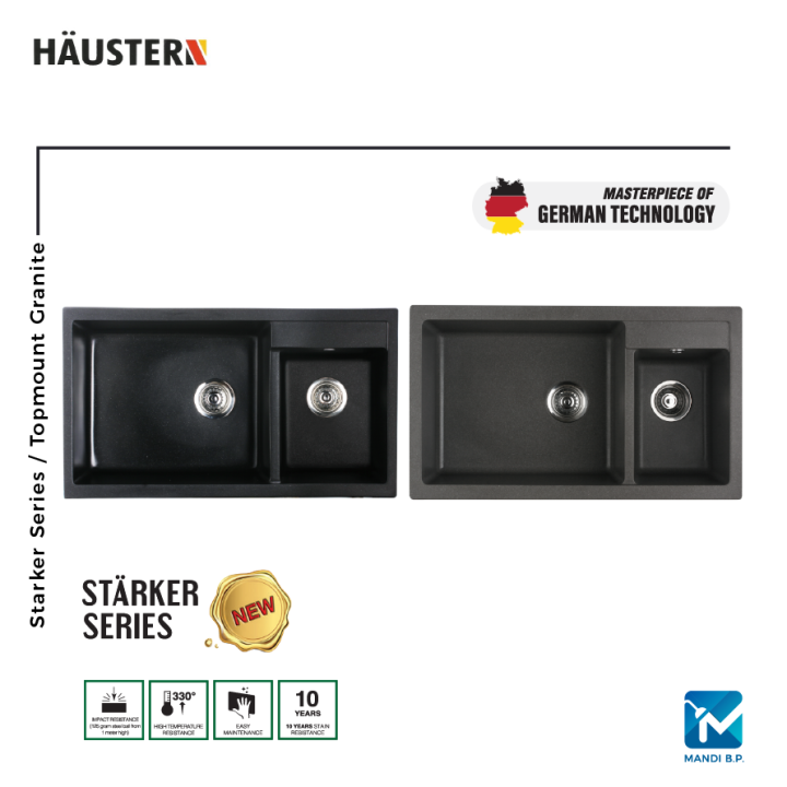 Haustern STARKER Series Topmount Granite Sink Double Bowl (Starker-623 ...
