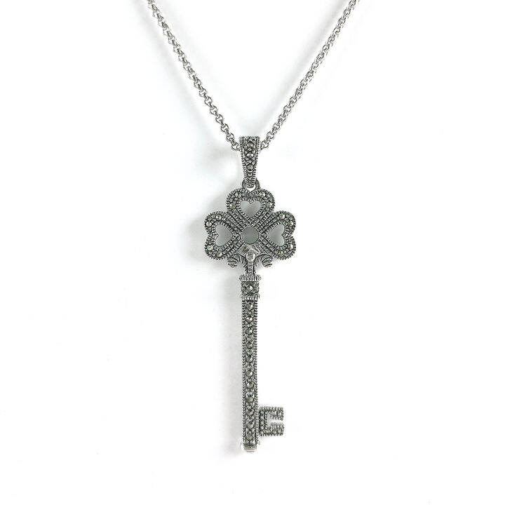 MARC jewelry จี้พร้อมสร้อยคอ รุ่น MN00427-32, สีเงิน | Lazada.co.th