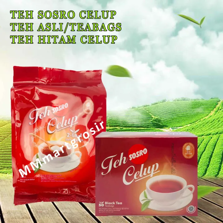 Teh Celup Sosro / Teh Hitam Celup / Teh Asli Black Tea / Tea Bags 2in1 ...