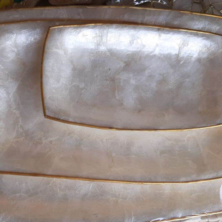 r2k2 Capiz shell tray set of 3,different shapes and sizes,handmade ...
