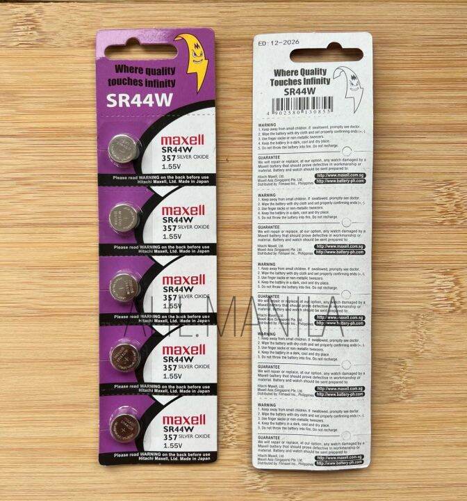 Maxell SR44W 357 165mAh 1.55V Silver Oxide Button Cell Battery | Lazada PH