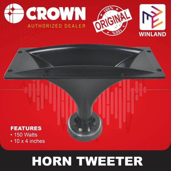 CROWN by Winland 150W 8 Ohms 10x4 Inches Horn Tweeter Speaker PA HT-104 ...
