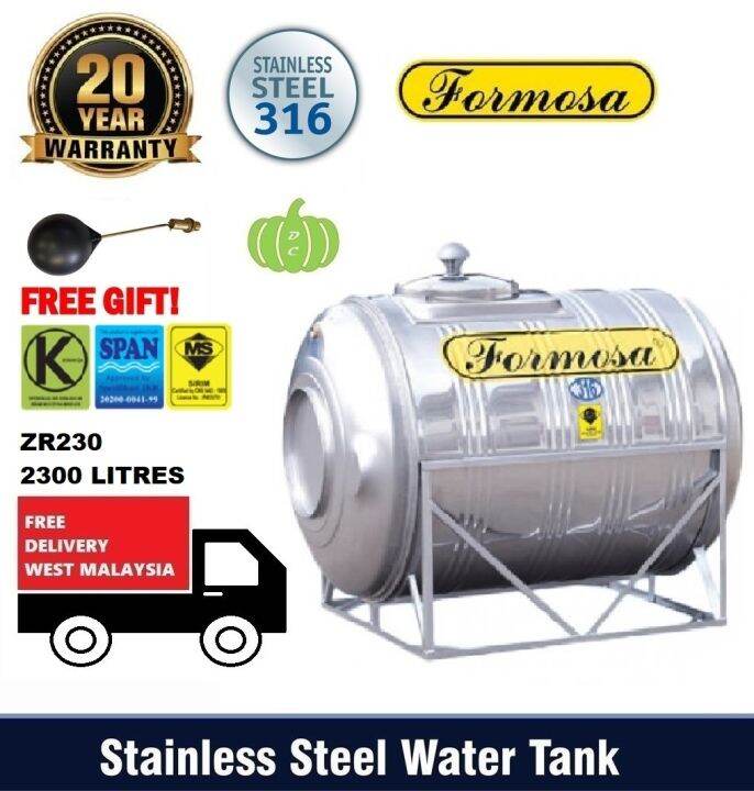 Formosa 316 Stainless Steel Water Tank Horizontal With Stand 500 - 4000 ...