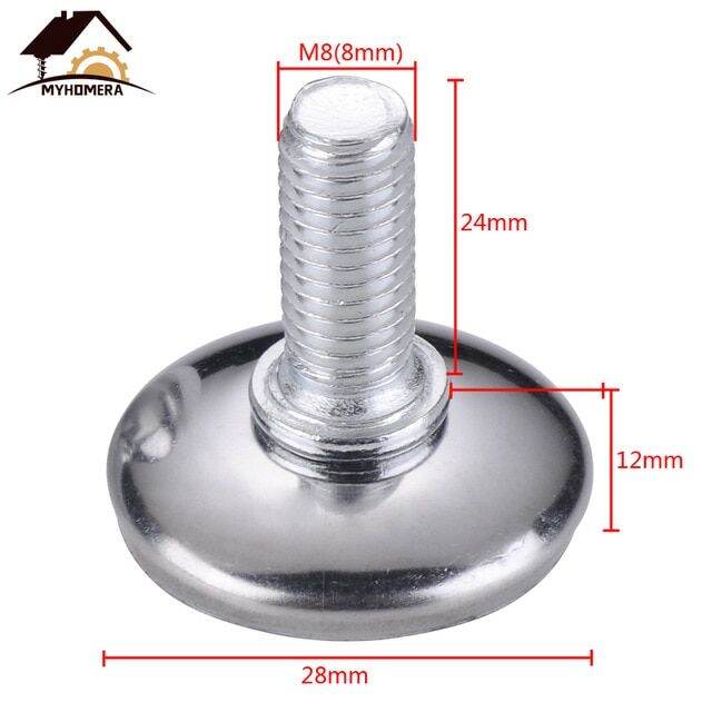 Myhomera 4Pcs Metal Furniture Legs Anti-slip Base M6 M8 Screw Table ...