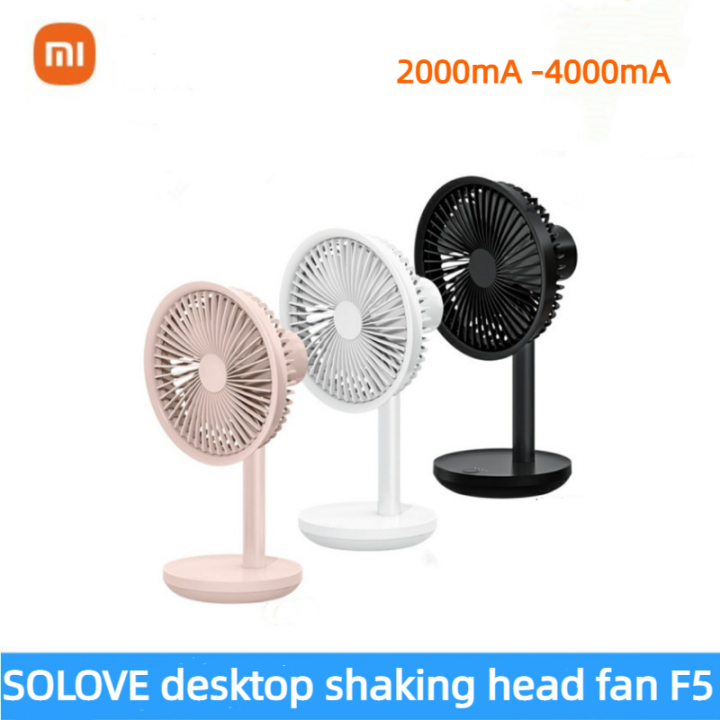 SOLOVE F5 Desktop Shake Head Fan Rechargeable Office Student Table Bed ...