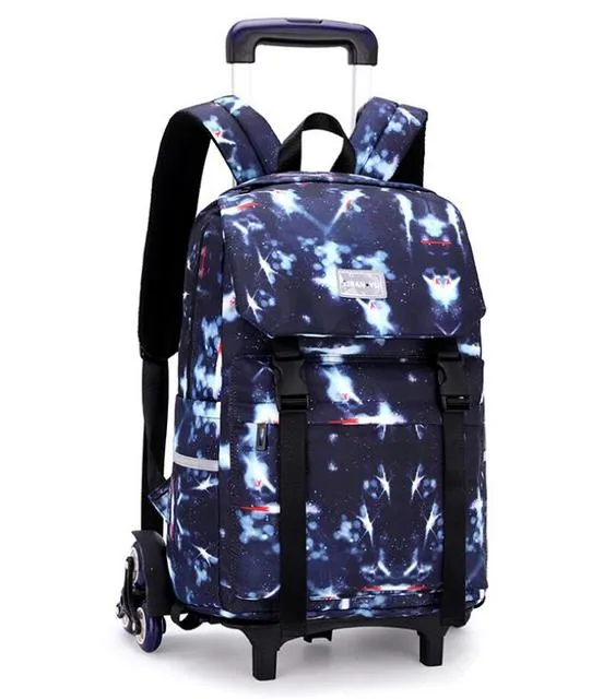 2022 New ZIRANYU School Rolling Backpack Bag School Trolley Bag With ...