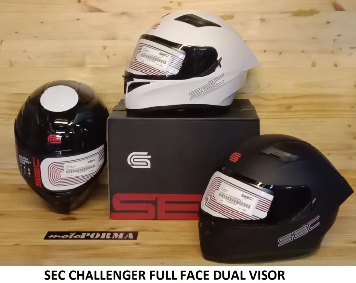 SEC Challenger V3 (Full-Face Dual Visor) Helmet With Exciting Freebies ...