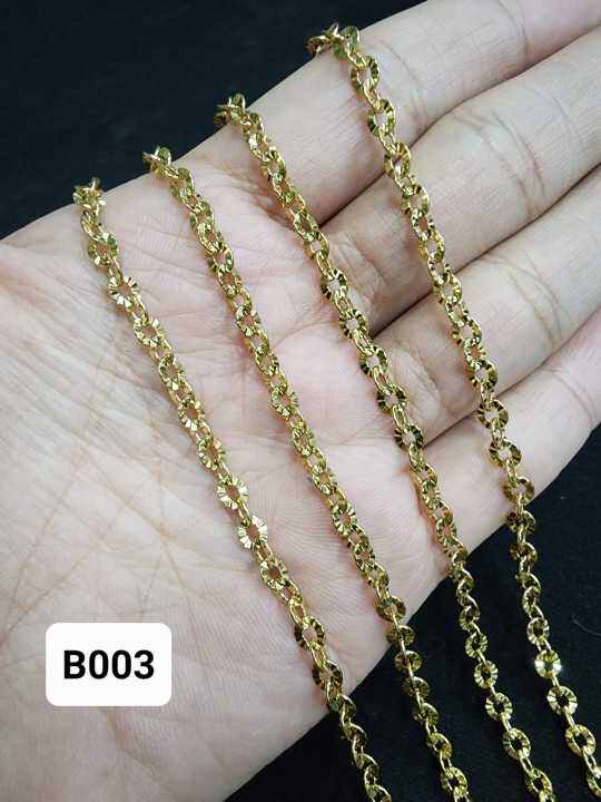 สร้อยคอเลสทอง ไม่ลอก ไม่ดำ รหัสสินค้า B003/0.8 ขนาดความยาว 18/20/22/24 นิ้ว | Lazada.co.th