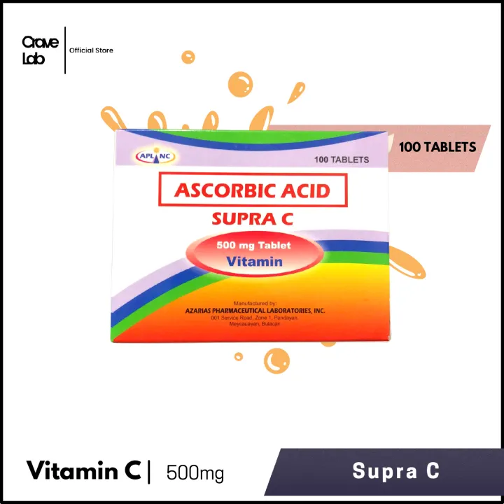 ASCORBIC ACID VITAMIN C SUPRA C 500mg [100 tablets] | Lazada PH