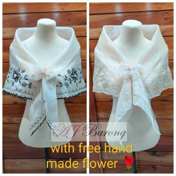 Filipiniana alampay with handmade flower brooch | Lazada PH