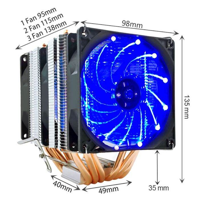 SNOWMAN 6 Heat s CPU Cooler 4 Pin PWM RGB PC Quiet In LGA 2011 775 1200 ...
