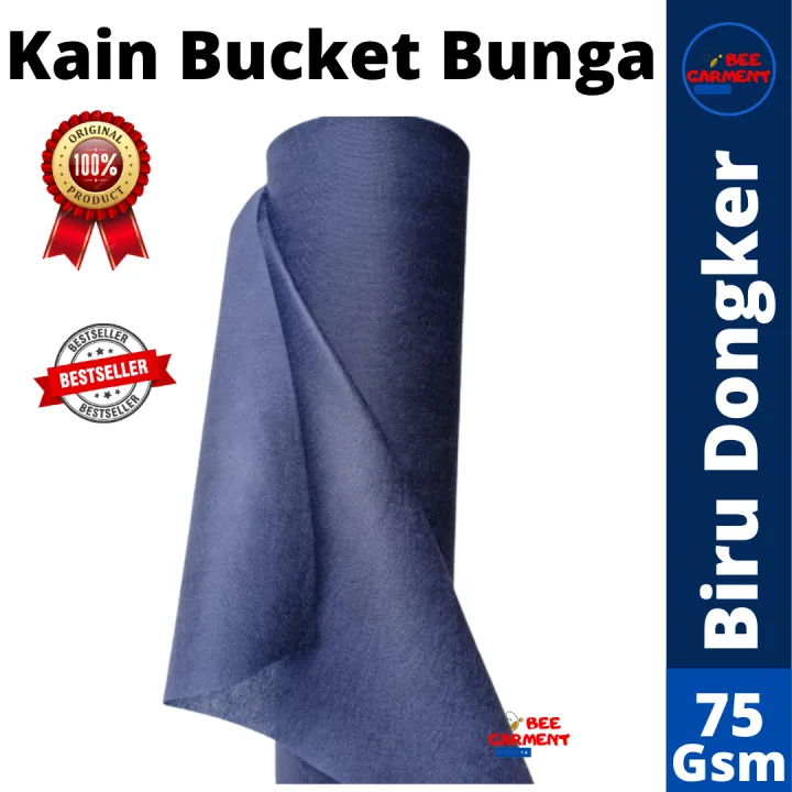 Kain Spunbond Biru Dongker 75 gsm kain Furing kain buket bunga kain ...