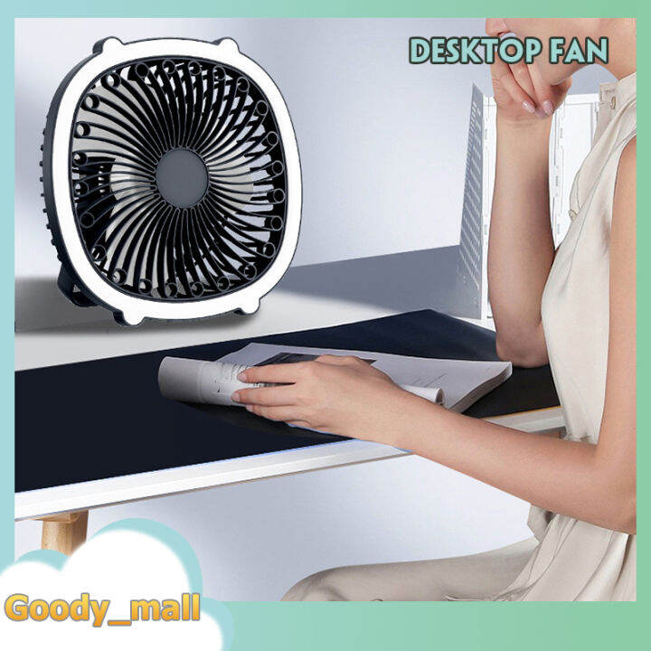 พัดลมตั้งโต๊ะ LED รุ่น พัดลมพกพาไร้สาย usb fan พับได้ แขวนได้ แรงลม 3ระดับ พัดลมชาร์จแบตUSB พัด ...