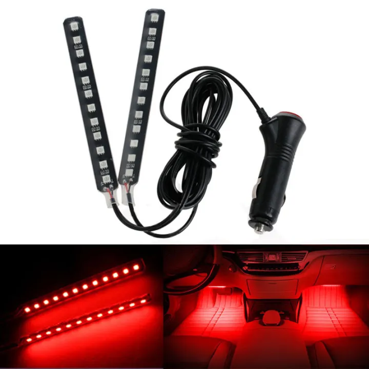 1set 5050 Red Car Neon Interior Footwell Floor Decor Atmosphere Strip ...