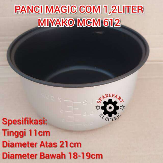 PANCI TEPLON MAGIC COM RICE COOKER 1,2 LITER MIYAKO MCM 612 | Lazada ...