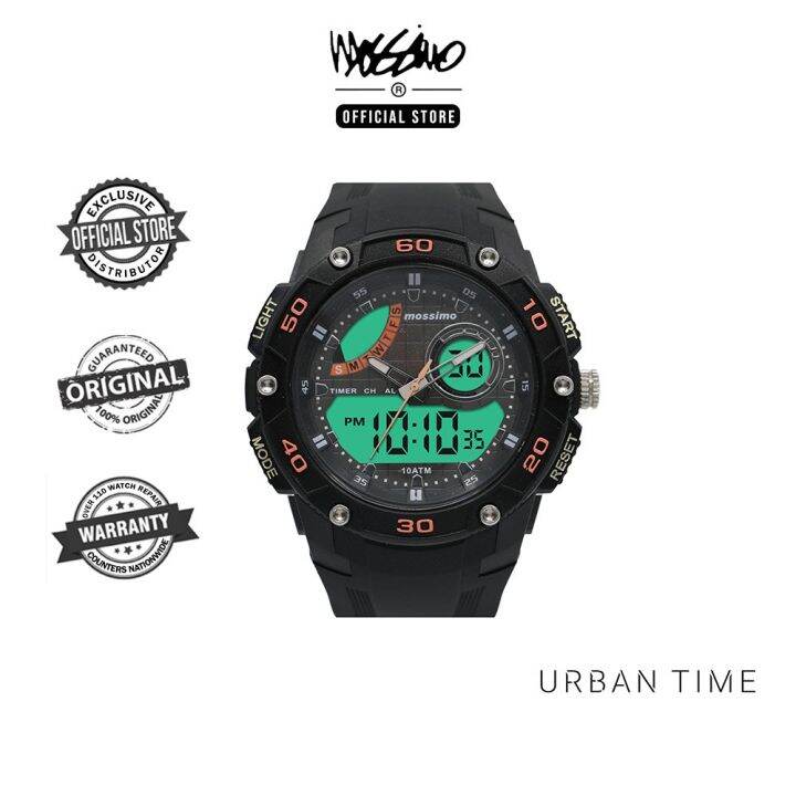 Mossimo Black Rubber Strap Analog-Digital Watch MS-1937G-BLK | Lazada PH