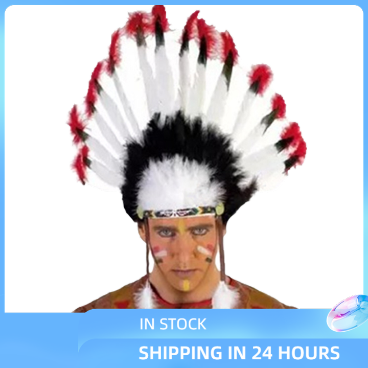 Native American Chief Headdress Cosplay Indian Costume Artificial ...