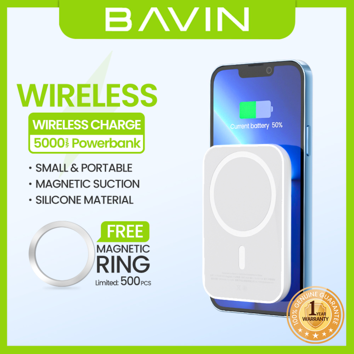 BAVIN PC029 Wireless Power bank 5000mAh Fast Charging portable Magnetic ...