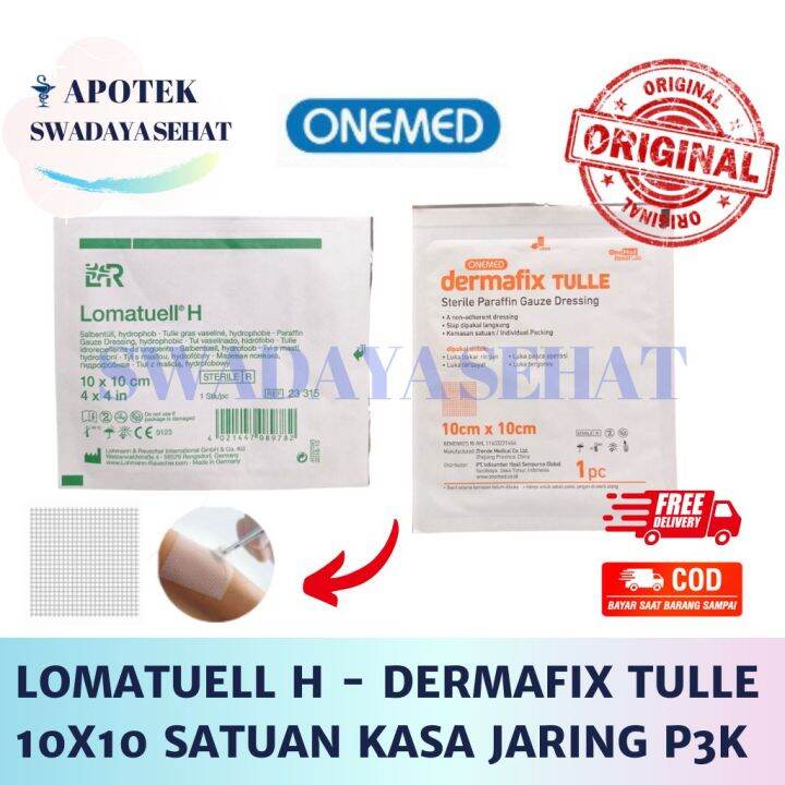 DERMAFIX TULLE - LOMATUELL H Kassa Jaring 10x10cm Satuan Anti Bakteri ...