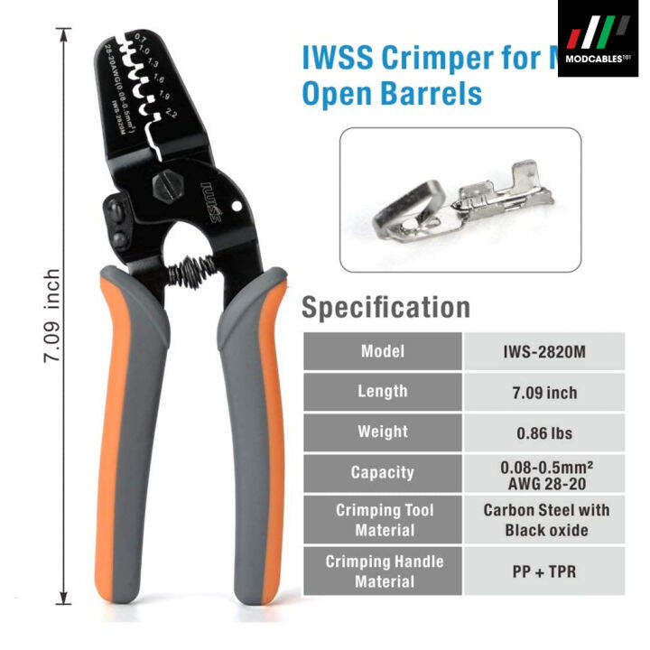 IWISS IWS-2820M Crimping Tools คีมเข้าเทอร์มินัลขนาด AWG 28-20 | Lazada.co.th
