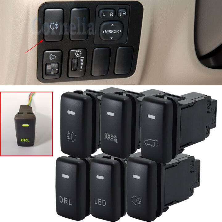 Car DRL LED Front Rear Fog Light Spotlight Trunk Switch with Wire for ...