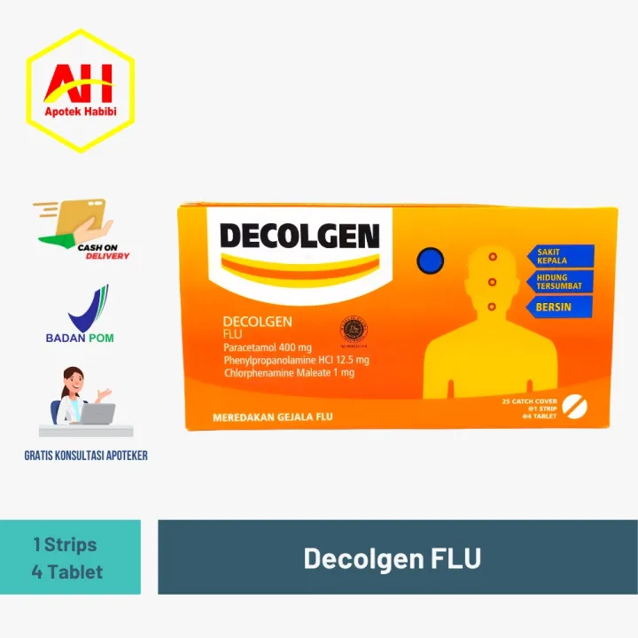 Decolgen 1 strip isi 4 tablet Dekolgen Tablet Obat panas batuk pilek ...
