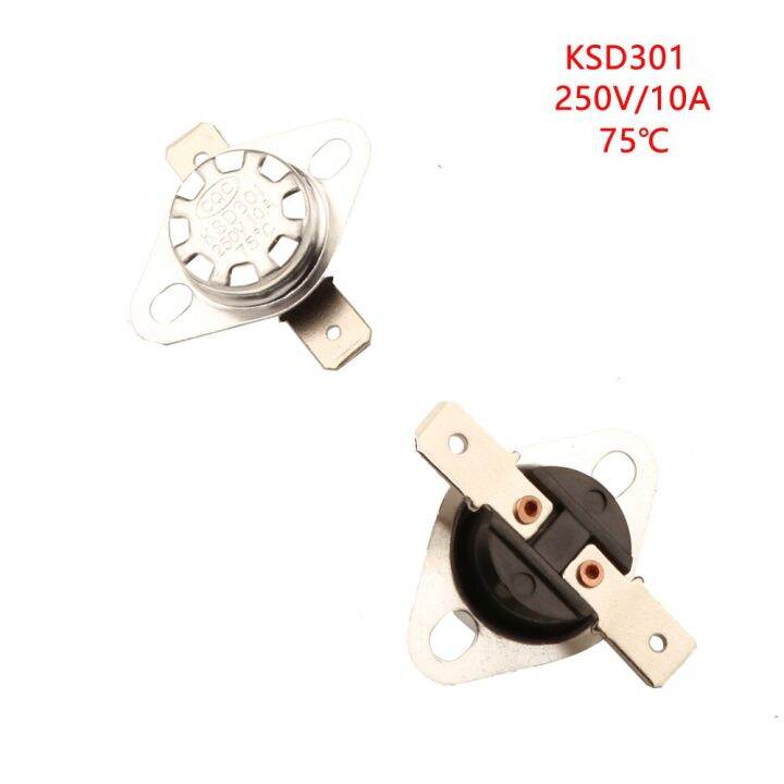 45-180 Celsius Degree KSD301 Kicking Thermostat - 250V 15A 75C Movable ...