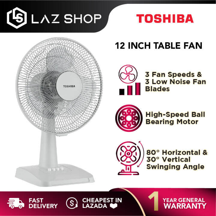 Toshiba F-TSA10(G)MY 12 Inch 45W 3 Blades / F-TSA20(G)MY 16 Inch 55W 5 Blades Table Fan | Kipas ...