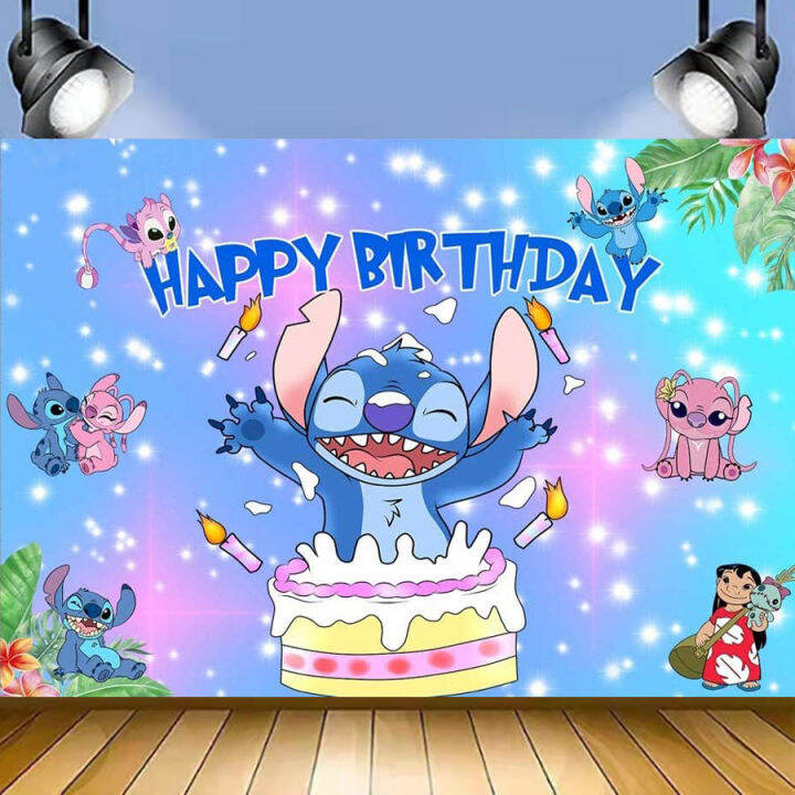 Lilo and Stitch Theme Backdrops Birthday Party Supplies Tropical Photo ...