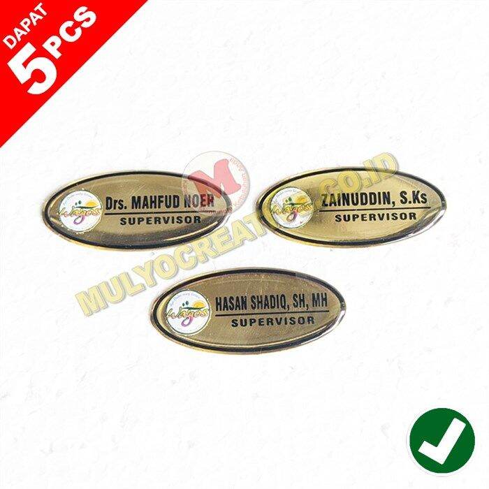 Name Tag Model Oval - Nametag Karyawan Model Oval Murah /5pcs | Lazada ...