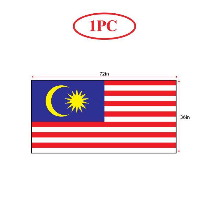 Malaysia Flag 3x6ft, bendera Malaysia 3x6ft, Polyester | Lazada