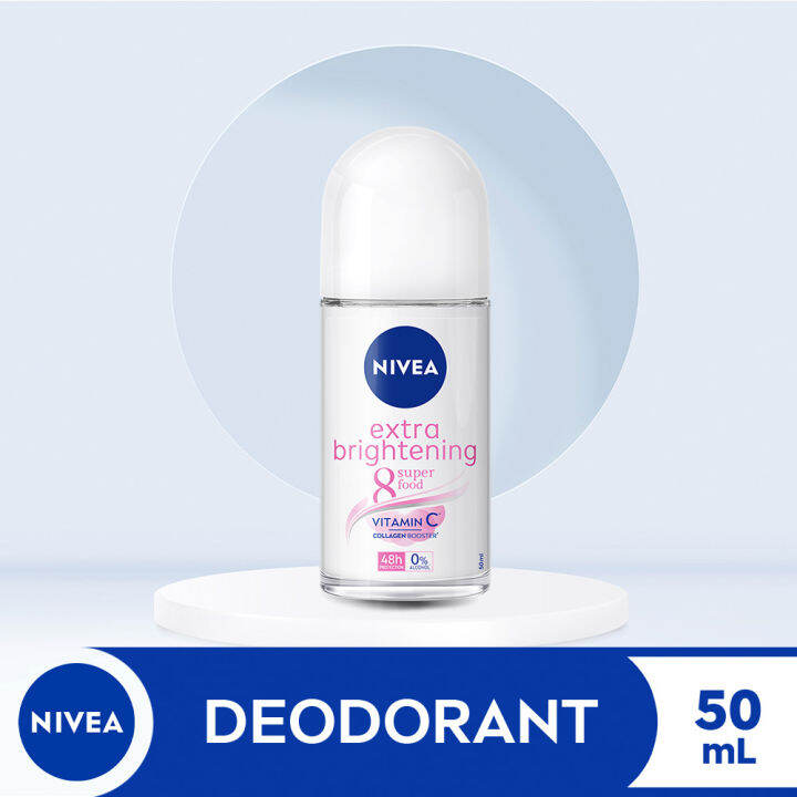 NIVEA Deodorant Extra Brightening Anti-Perspirant Roll-on, 50ml | Lazada PH
