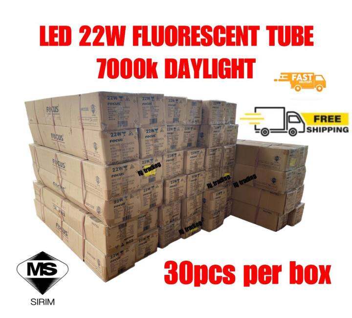 (READY STOCK) LED T8 22W Glass Fluorescent Tube 7000k(Daylight) 1 box / canton 30pieces | Lazada