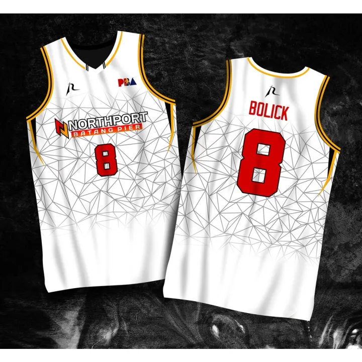 Basketball Jerseyfor Men Plain Terno #8 NORTHPORT BATANG PIER WHITE PBA ...