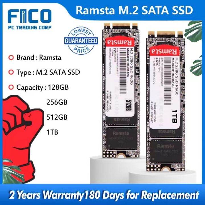 Ramsta R600 M.2 SATA SSD 128GB 256GB 512GB 1TB 2TB Solid State Drive ...