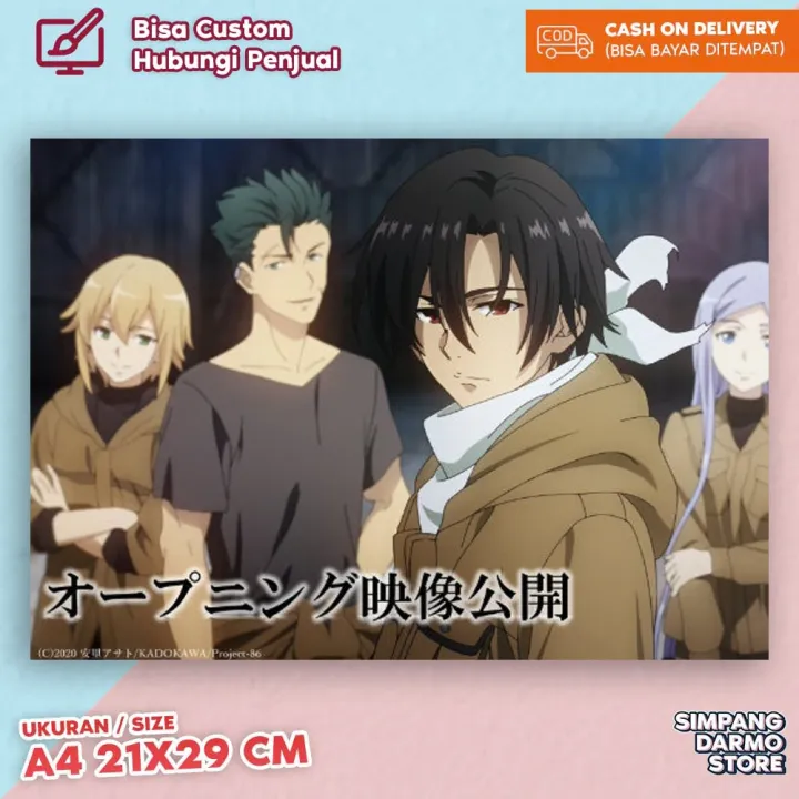 Poster 86 EIGHTY-SIX Shin Undertaker Lena Vladilena Milizé Ukuran A4 21x29 cm Hiasan Dinding ...