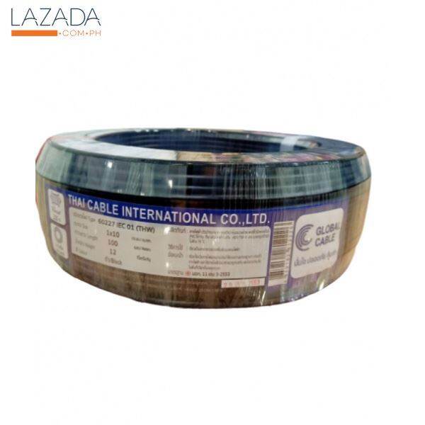 "ด่วน"Global Cable สายไฟ THW IEC01 1x10 SQ.MM สีดำ "ส่งด่วนทุกวัน" | Lazada.co.th