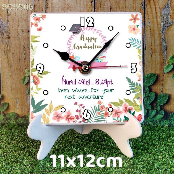 Souvenir Jam Meja Custom Tema Graduation Wisuda Lulusan G06 | Lazada ...