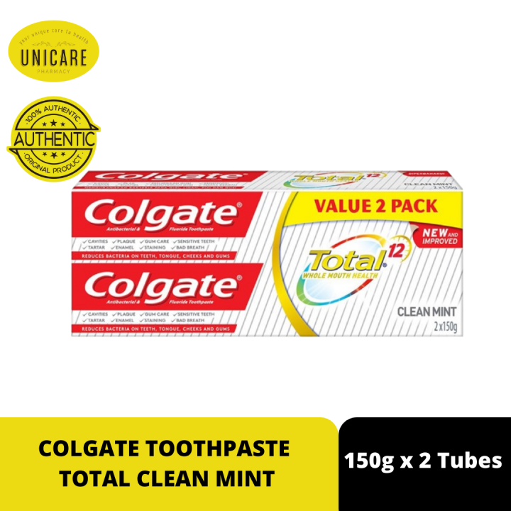 COLGATE TOOTHPASTE TOTAL CLEAN MINT 150G X 2 [TWIN PACK] | Lazada