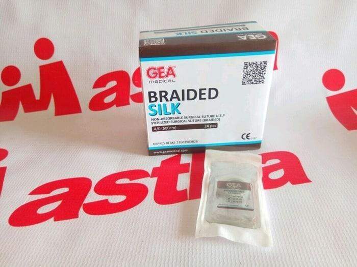 Braided Silk Benang Jahit Operasi Bedah Sutera Sutra Gea 4/0 500 Cm ...