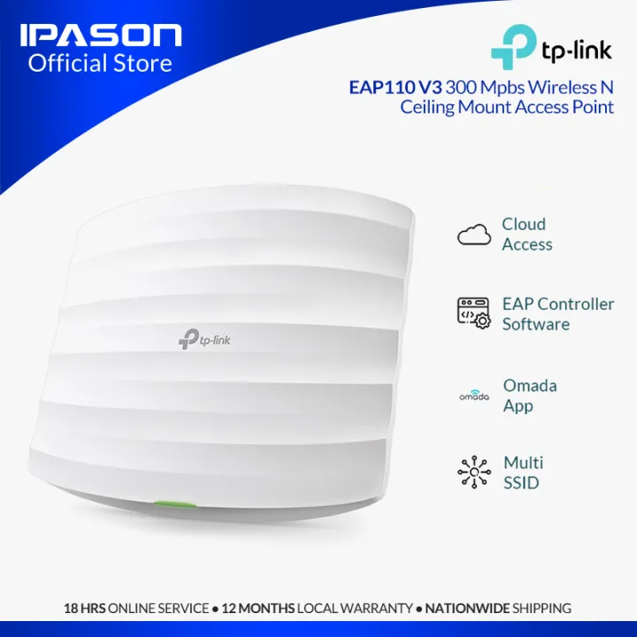 TP-Link 300Mbps wireless N gigabit ceiling mount access point EAP110 V3 ...
