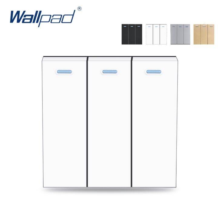 Wallpad 3 Gangs Reset Push Button Switch Momentary Contact Switch ...