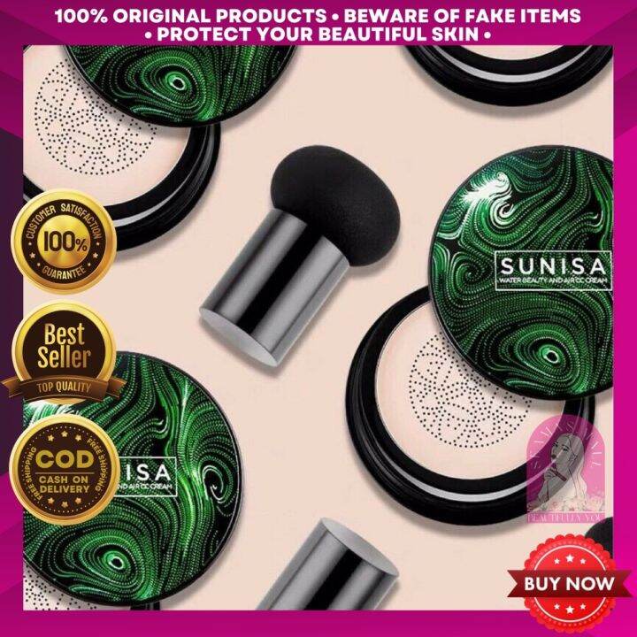 SEAMAS 100 ORIGINAL SUNISA Foundation Mushroom Head Air Cushion Waterproof Cream Frost Concealer ...