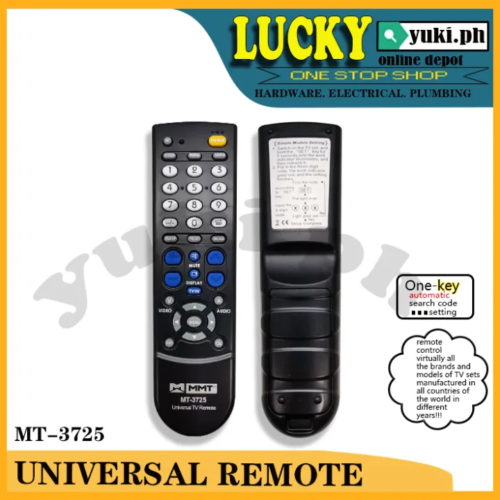 MT3725 MMT UNIVERSAL TV REMOTE CONTROL (BLACK) | Lazada PH