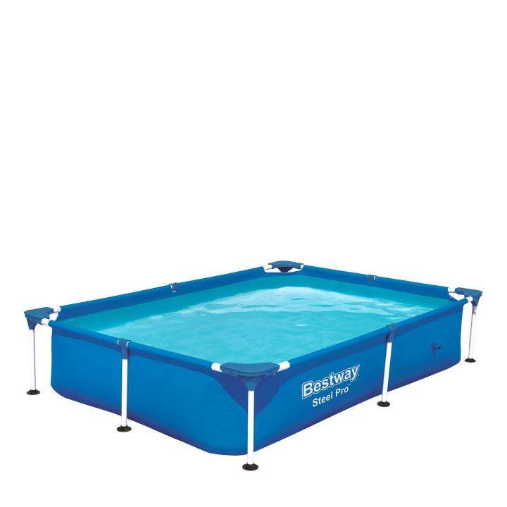 Bestway 7.3x5ft. Steel Pro Rectangular Family Pool in Blue | Lazada PH