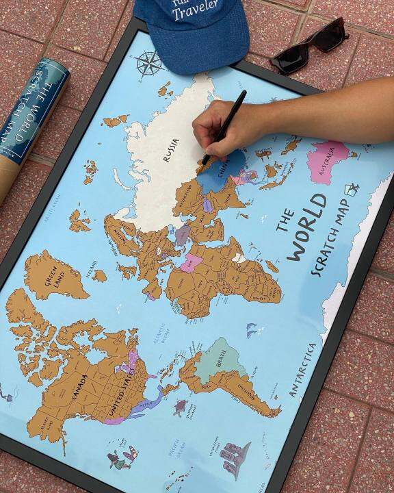แผนที่โลกแบบขูด World scratch map | Lazada.co.th