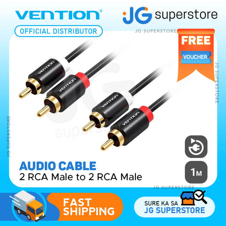 Vention Dual RCA Male to Male Gold Plated Audio Cable (VAB-R06) for PC ...