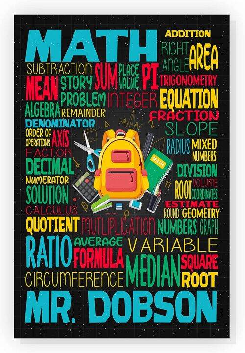 Math Teacher MATH Posters for Classroom Decorations Math Gift for ...
