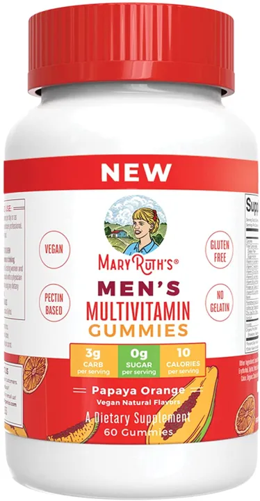 Mary Ruth Mens Multivitamins Gummies with Organic Ingredients | Vegan ...